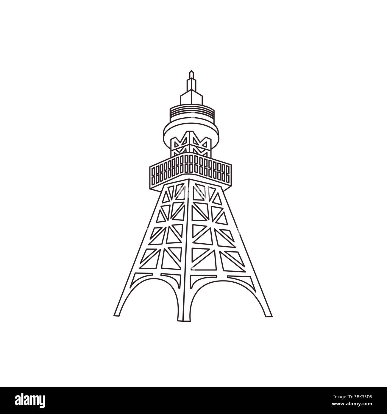 tokyo tower radio emoji symbol sign icon vector illustration Stock ...