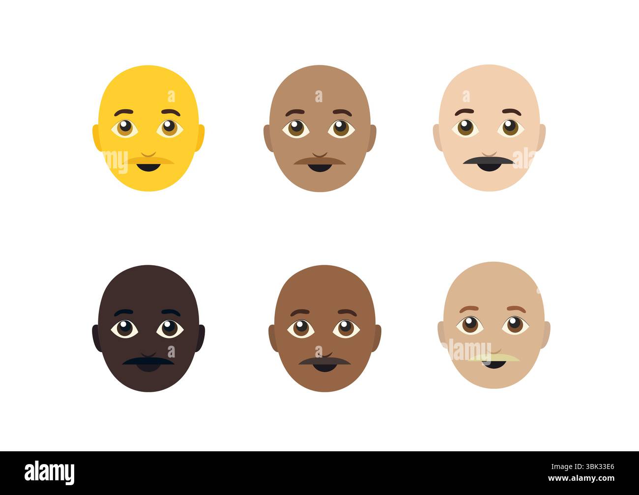 bald person face head emoji symbol sign icon vector illustration Stock ...