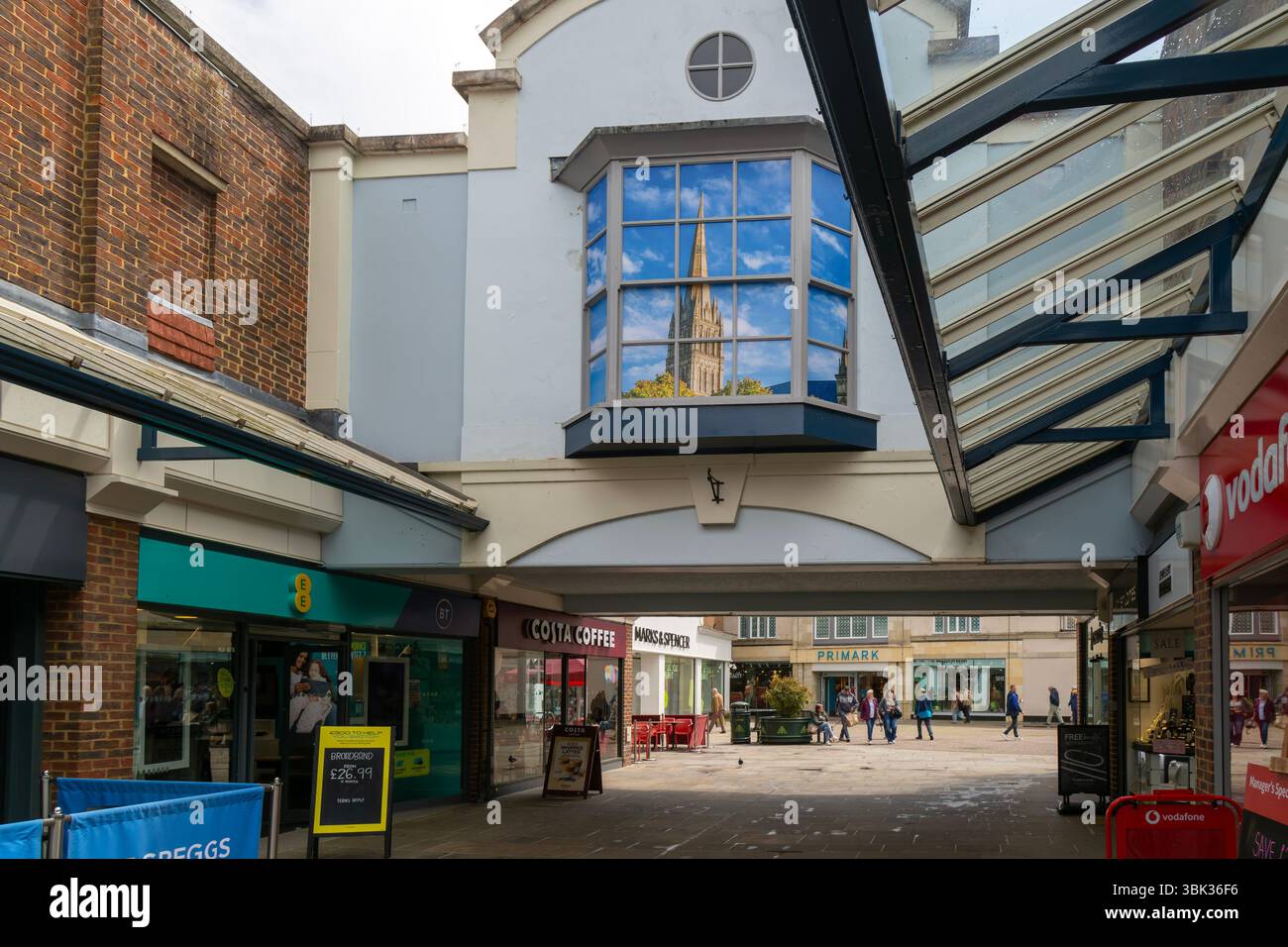 Shops in Old George Mall shopping centre, Salisbury, Wiltshire, England ...