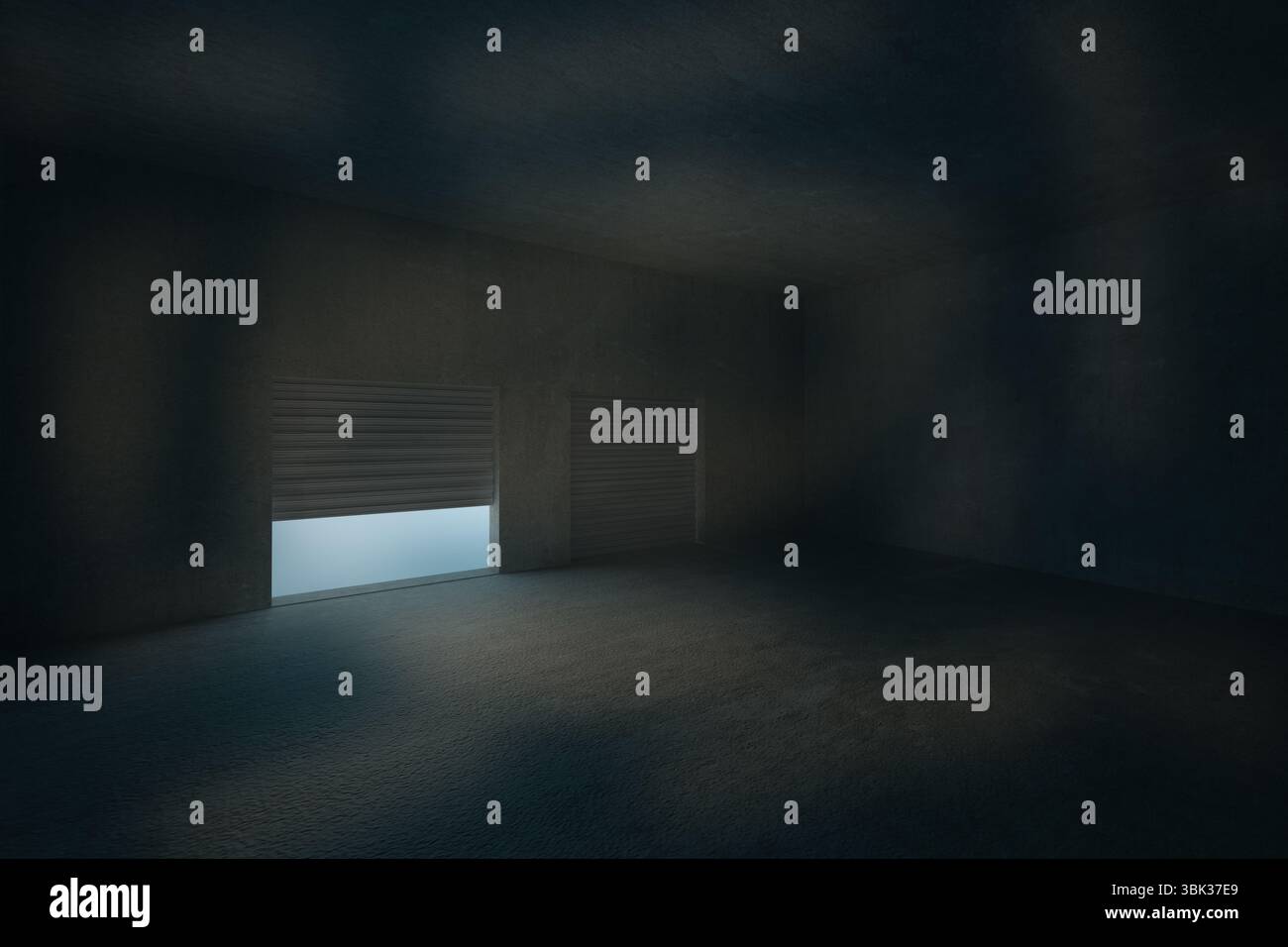 Shutter opening in dark room Stock Photo - Alamy