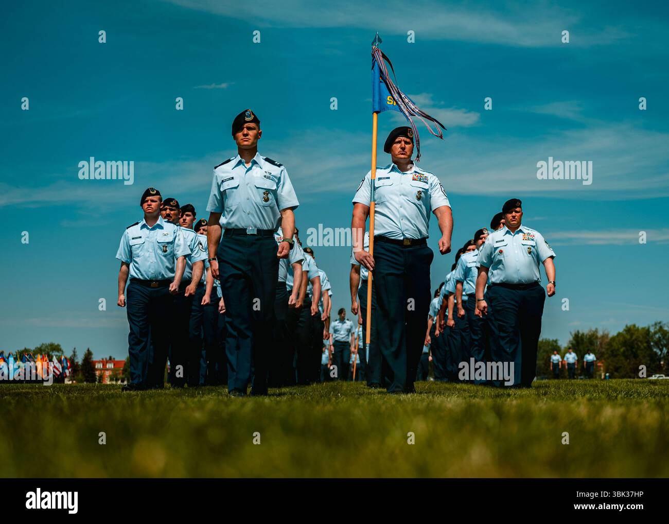 90th Security Forces Group Airmen march in formation during the pass in ...