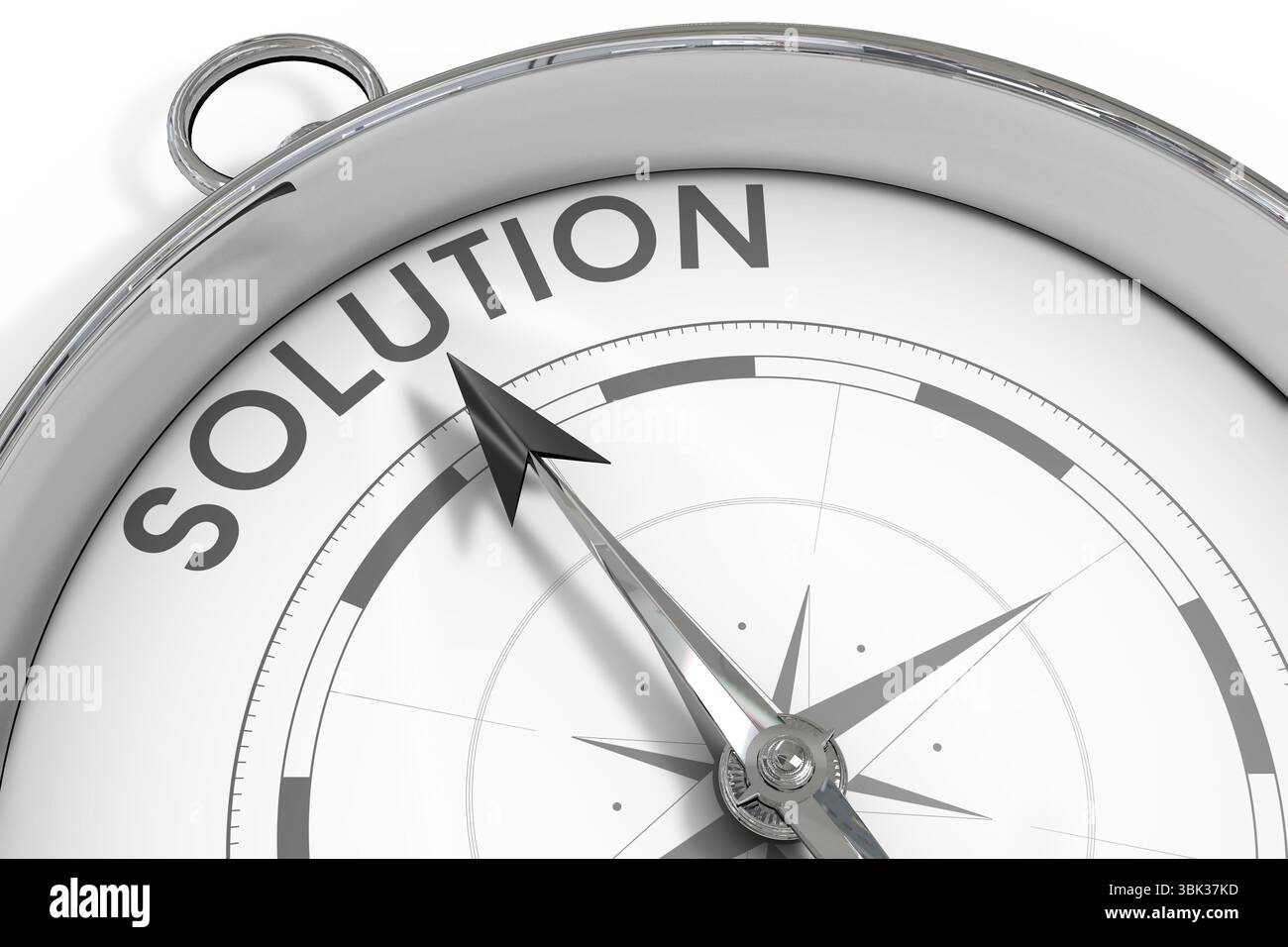 Compass pointing to solution Stock Photo - Alamy