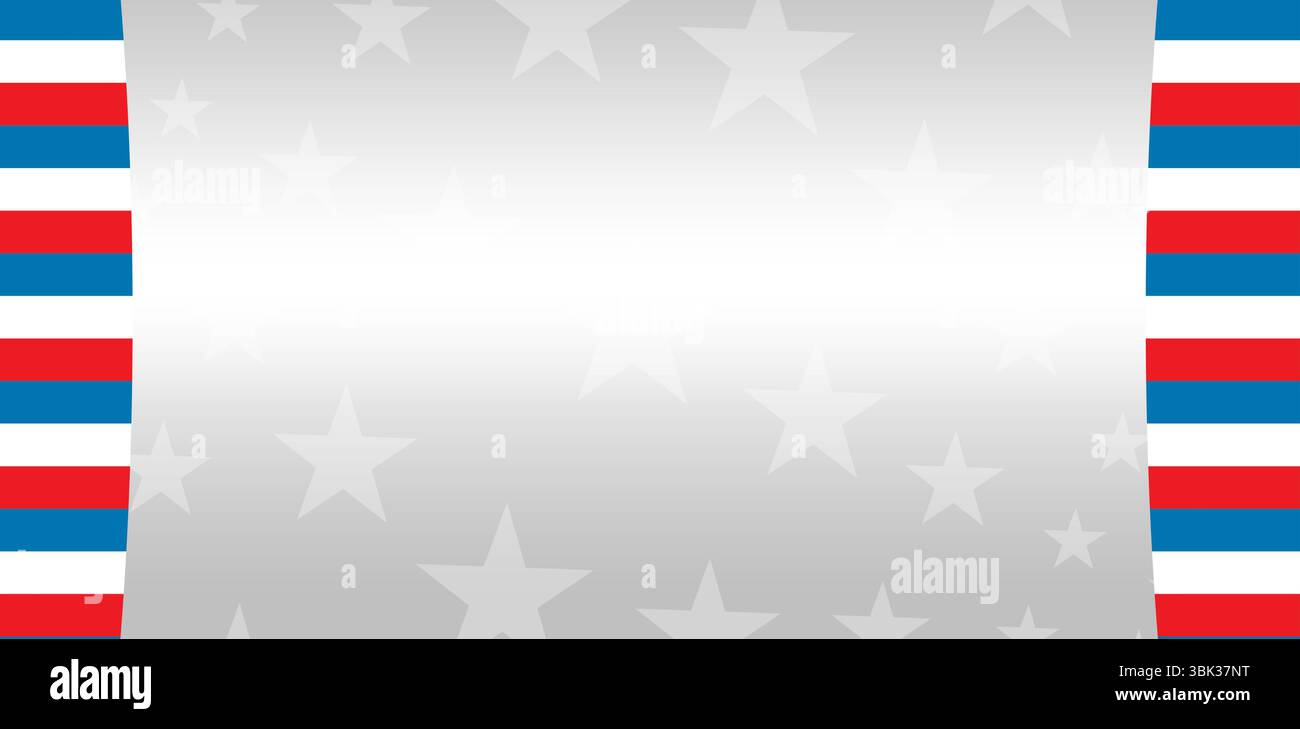 Silver gradient panel with white stars is being shown in flat patriotic ...