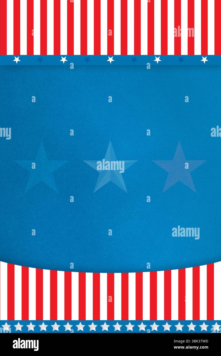 Flat patriotic banner design is featuring bold red white stripe borders ...