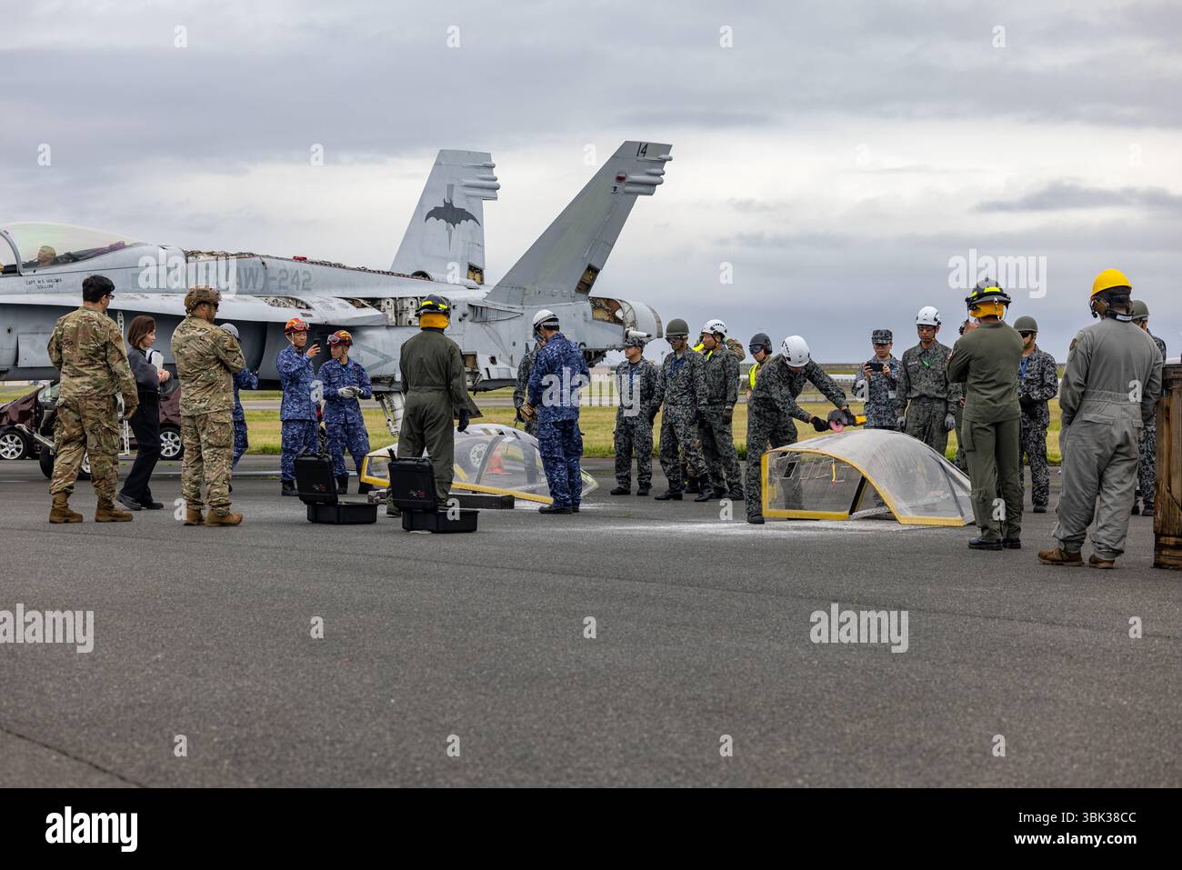 U.S. Marines with Aircraft Rescue and Firefighting, Headquarters and ...