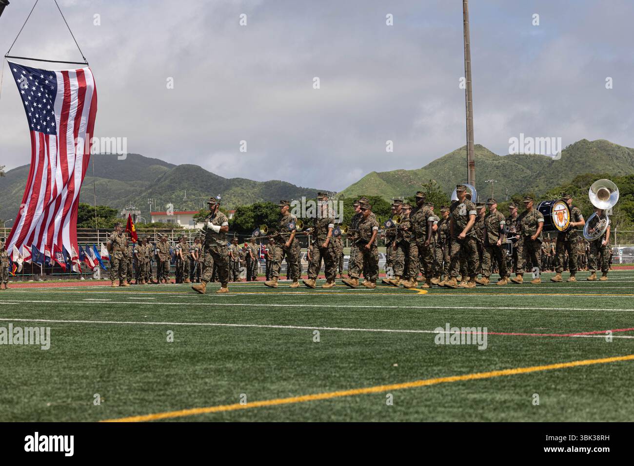U.S. Marines with III Marine Expeditionary Force band perform during a ...