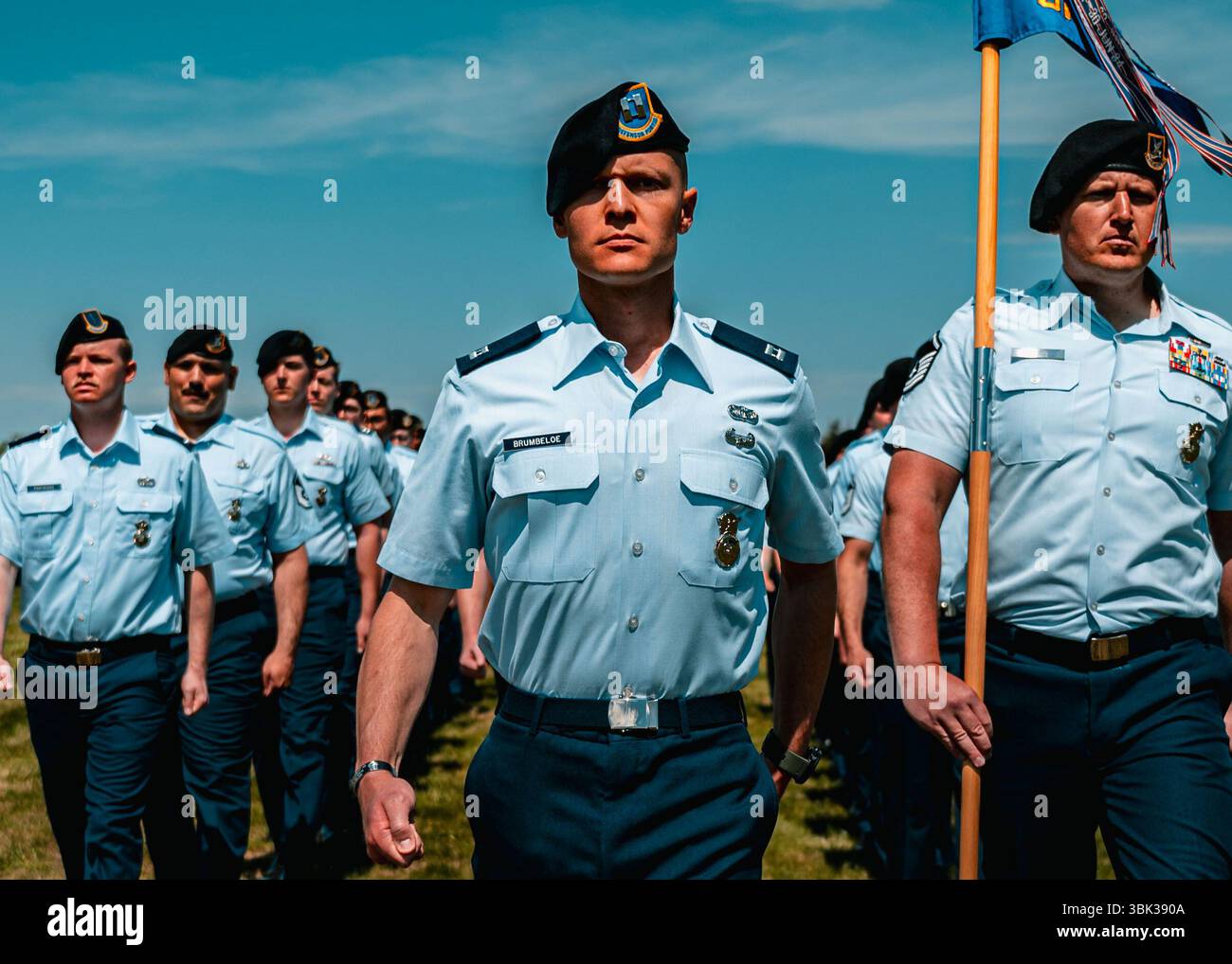 90th Security Forces Group Airmen march in formation during the pass in ...