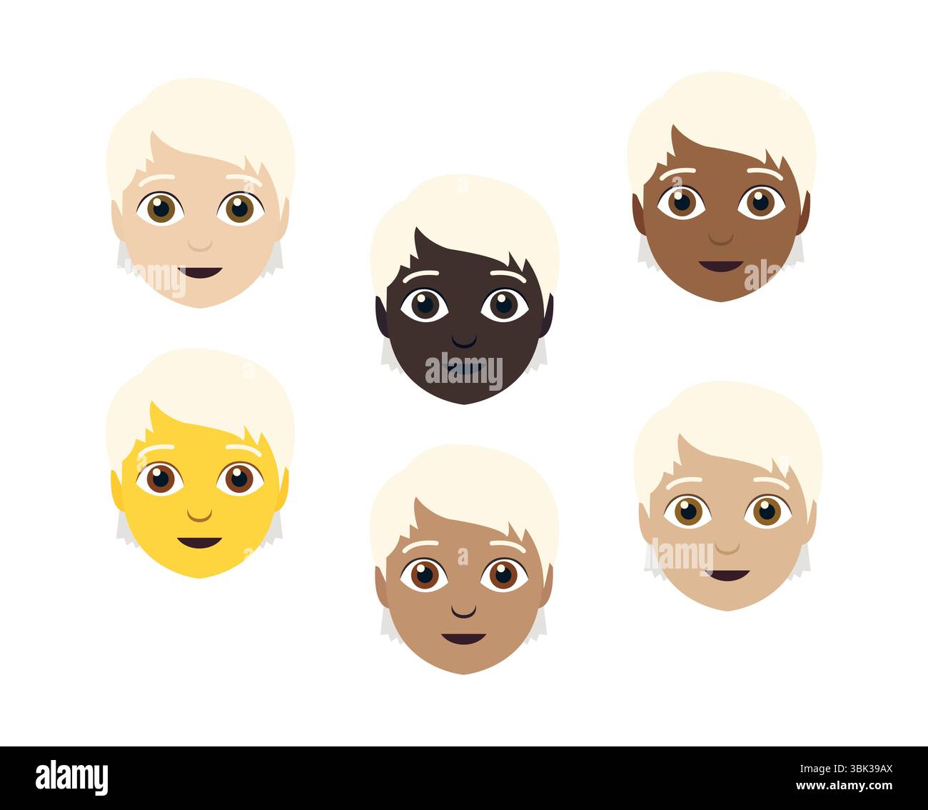 white hair person hear emoji symbol sign icon vector illustration ...