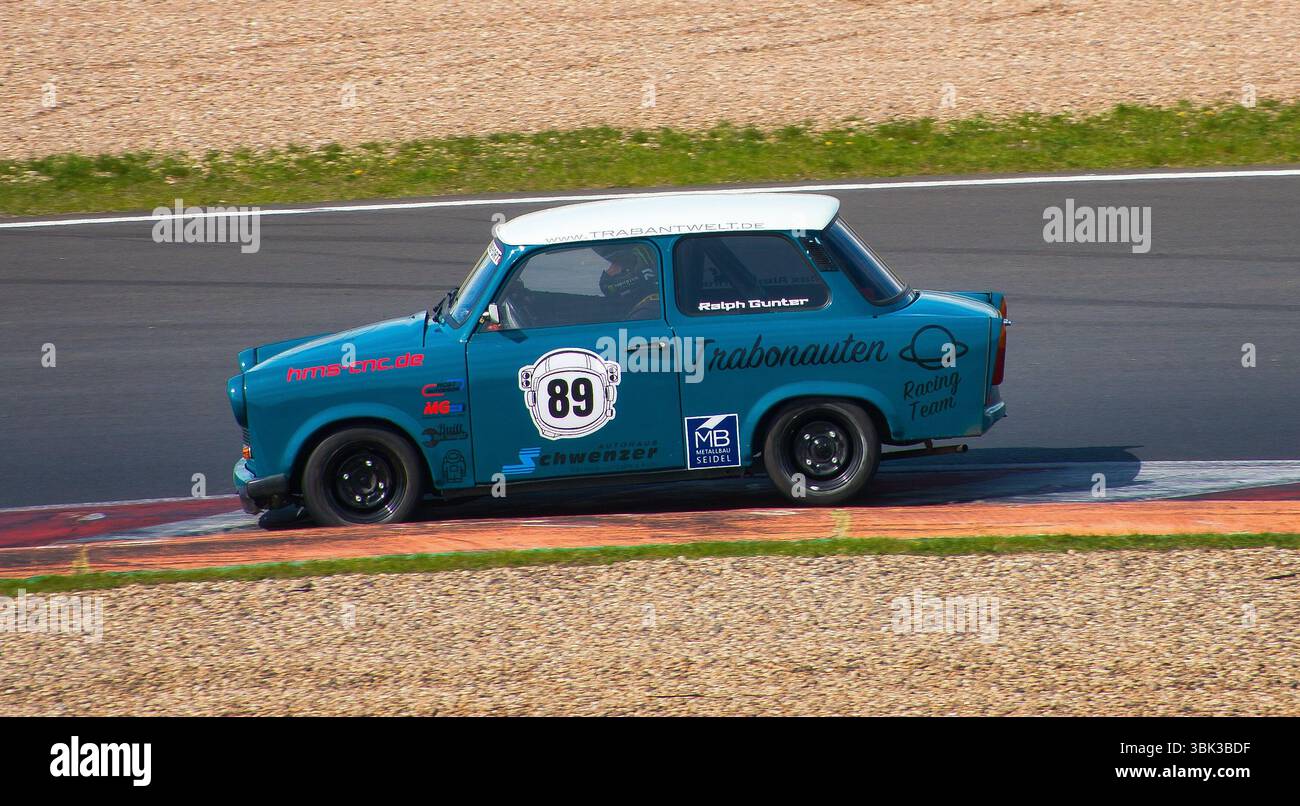 Trabant 601 race car with number 89 competing in a historic motorsport ...