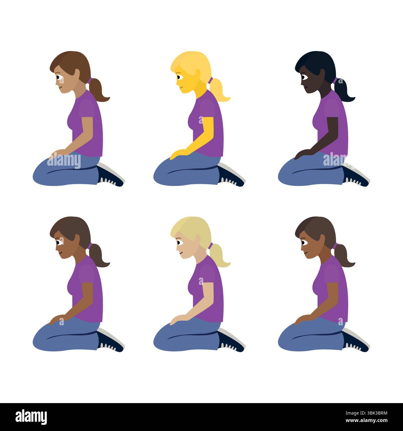 kneeling woman emoji symbol sign icon vector illustration Stock Vector ...