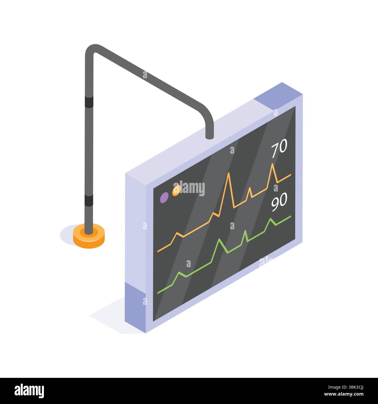 Electronic heart rate monitor displaying vital signs Stock Vector Image ...
