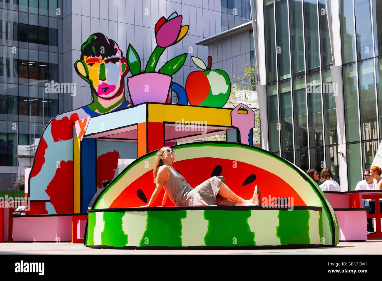 EDITORIAL USE ONLY General view of 'The Painted Picnic' by artist John ...