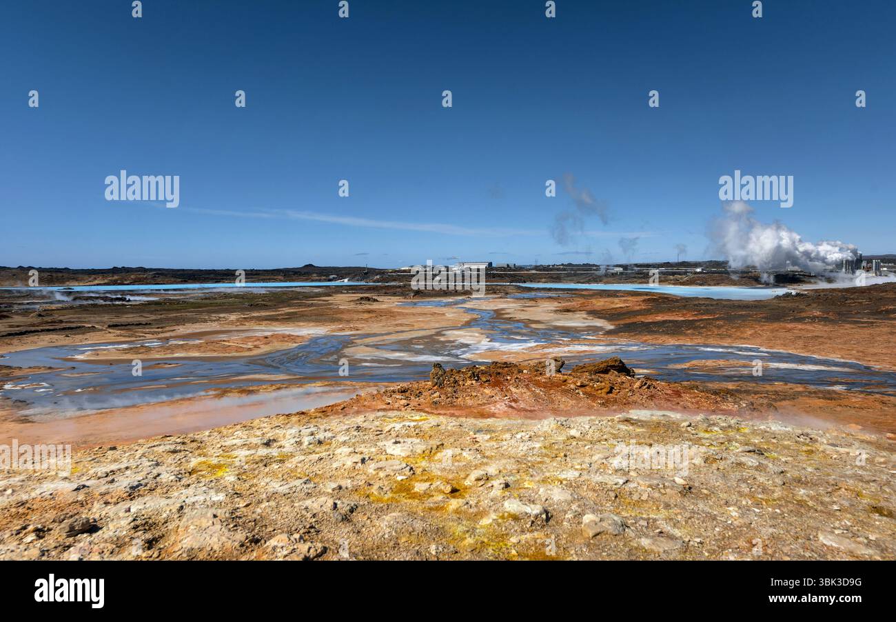 Heat rising from Geothermal Power station in Iceland Stock Photo - Alamy
