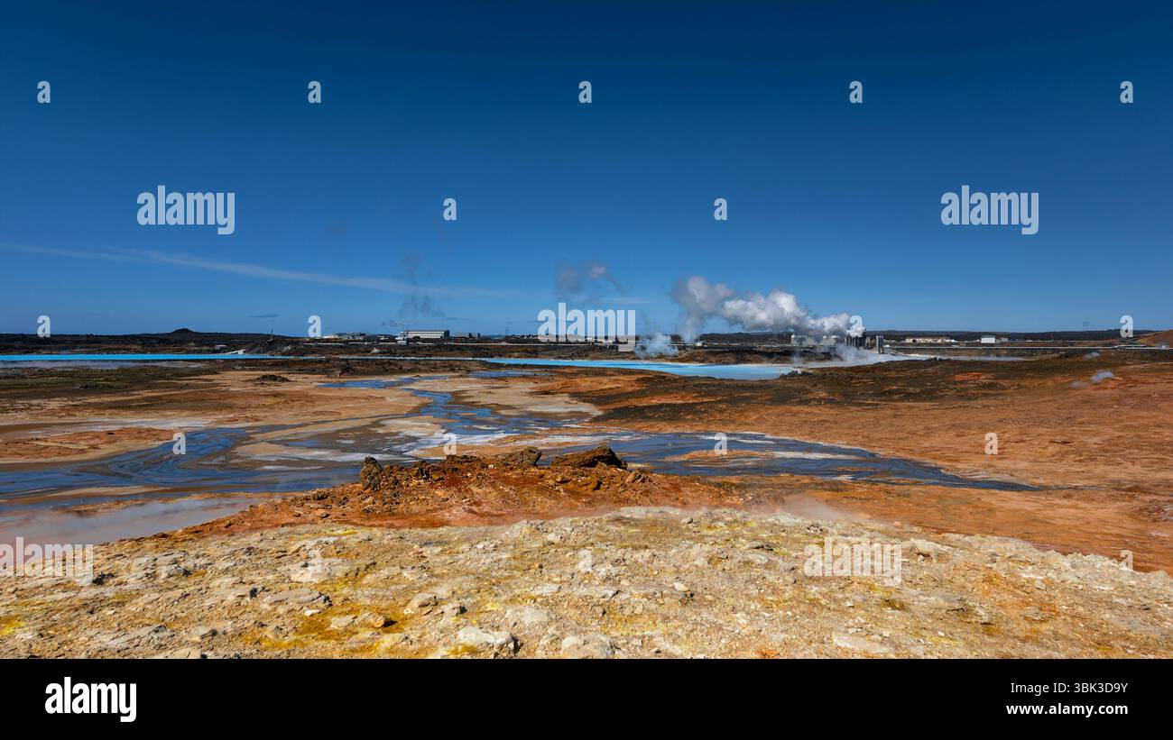 Heat rising from Geothermal Power station in Iceland Stock Photo - Alamy