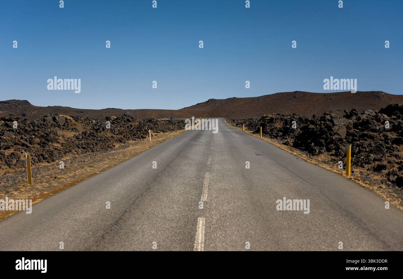 Long road going trough the beautiful nature Stock Photo - Alamy