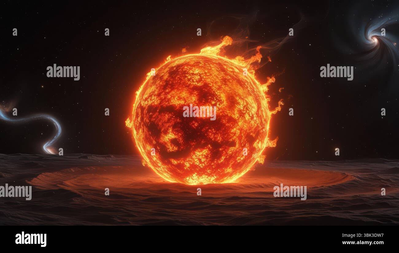 Celestial Inferno — Cosmic Fireball in Deep Space Stock Photo - Alamy