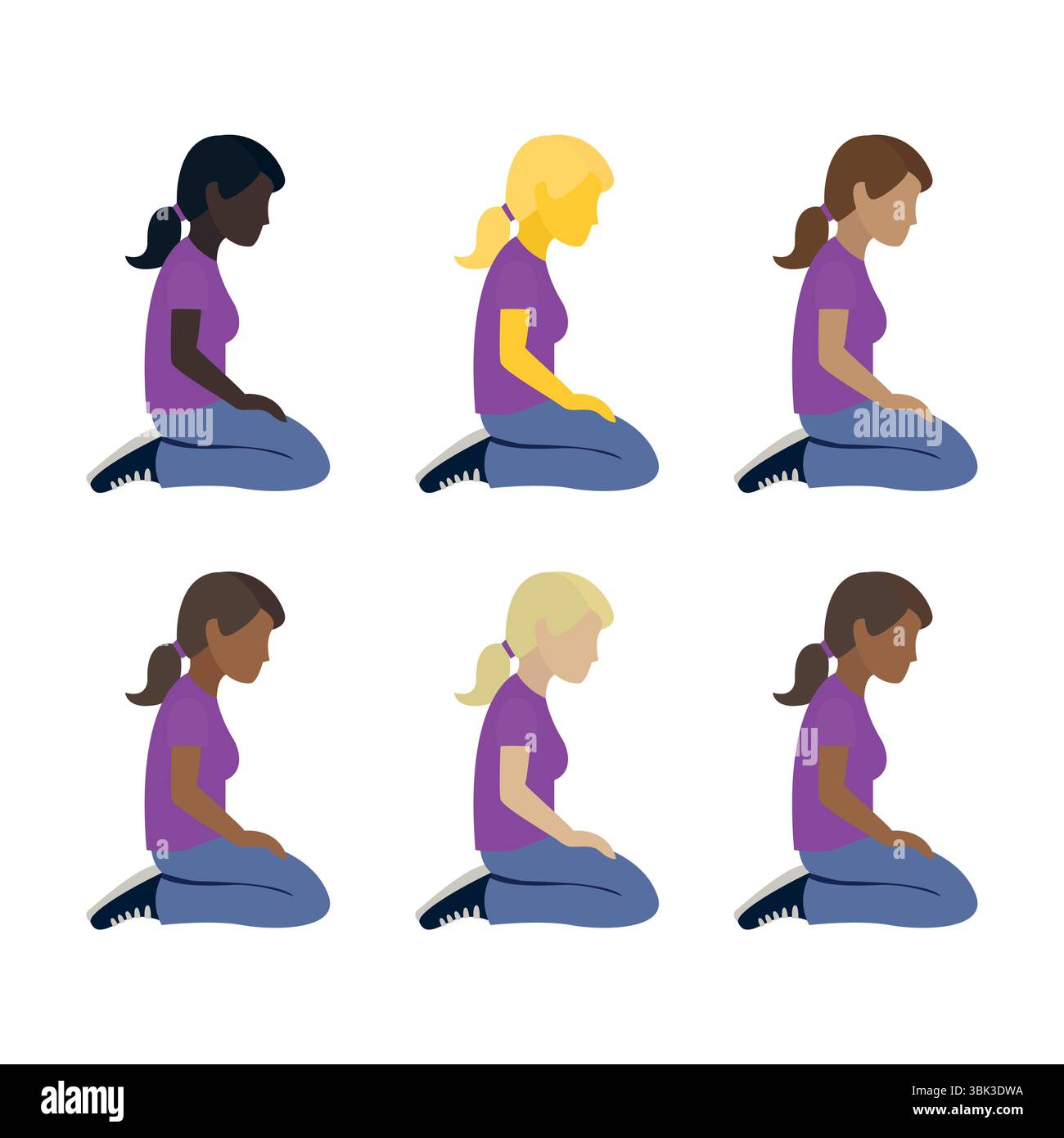 kneeling woman emoji symbol sign icon vector illustration Stock Vector ...