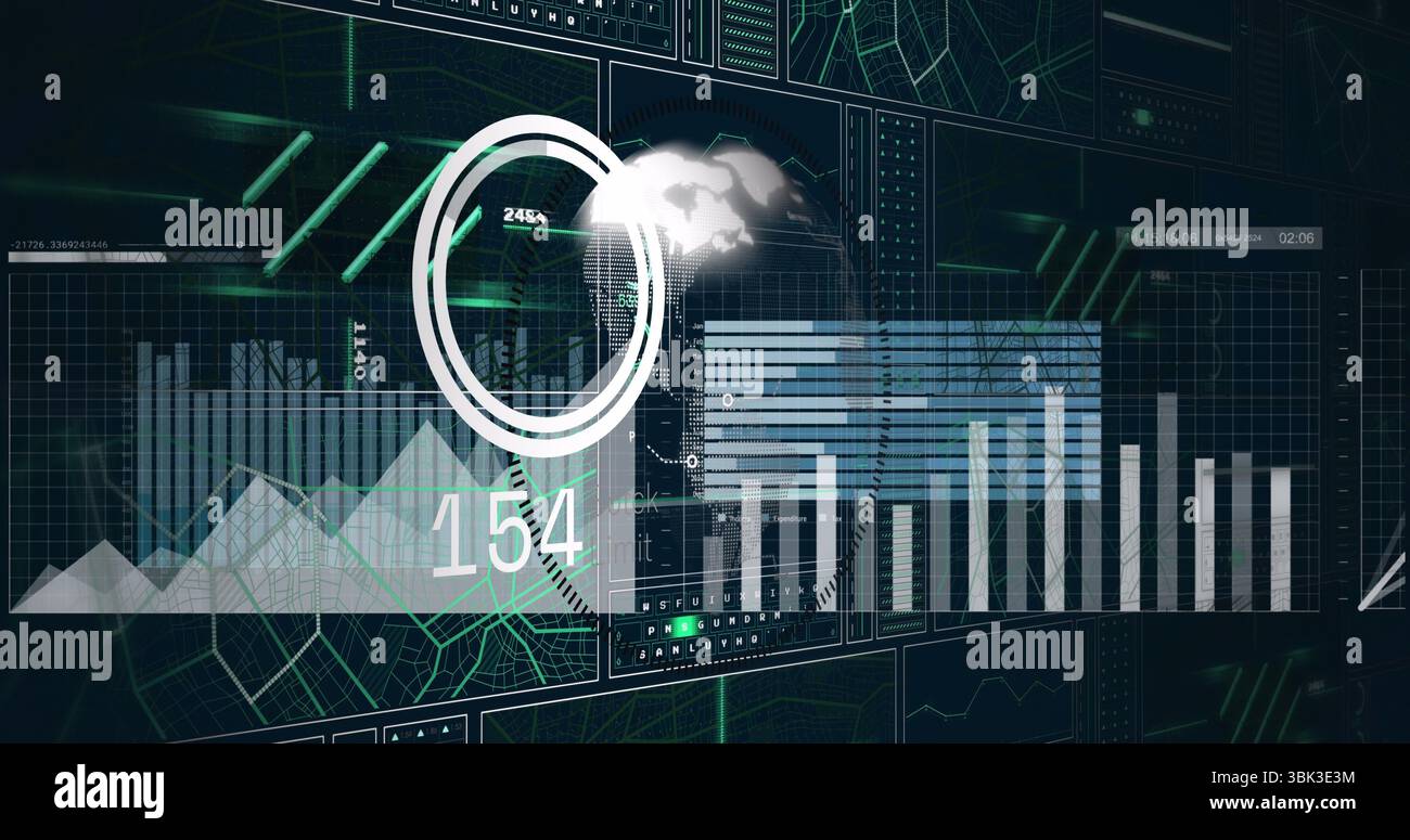 Displaying data dashboard panel at virtual control room, with ...