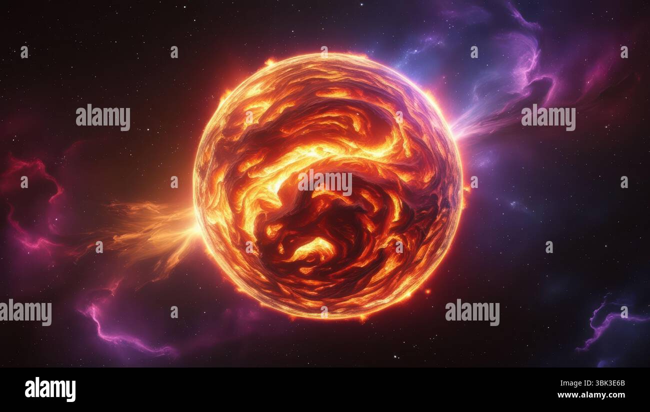 Celestial Inferno — Cosmic Fireball in Deep Space Stock Photo - Alamy