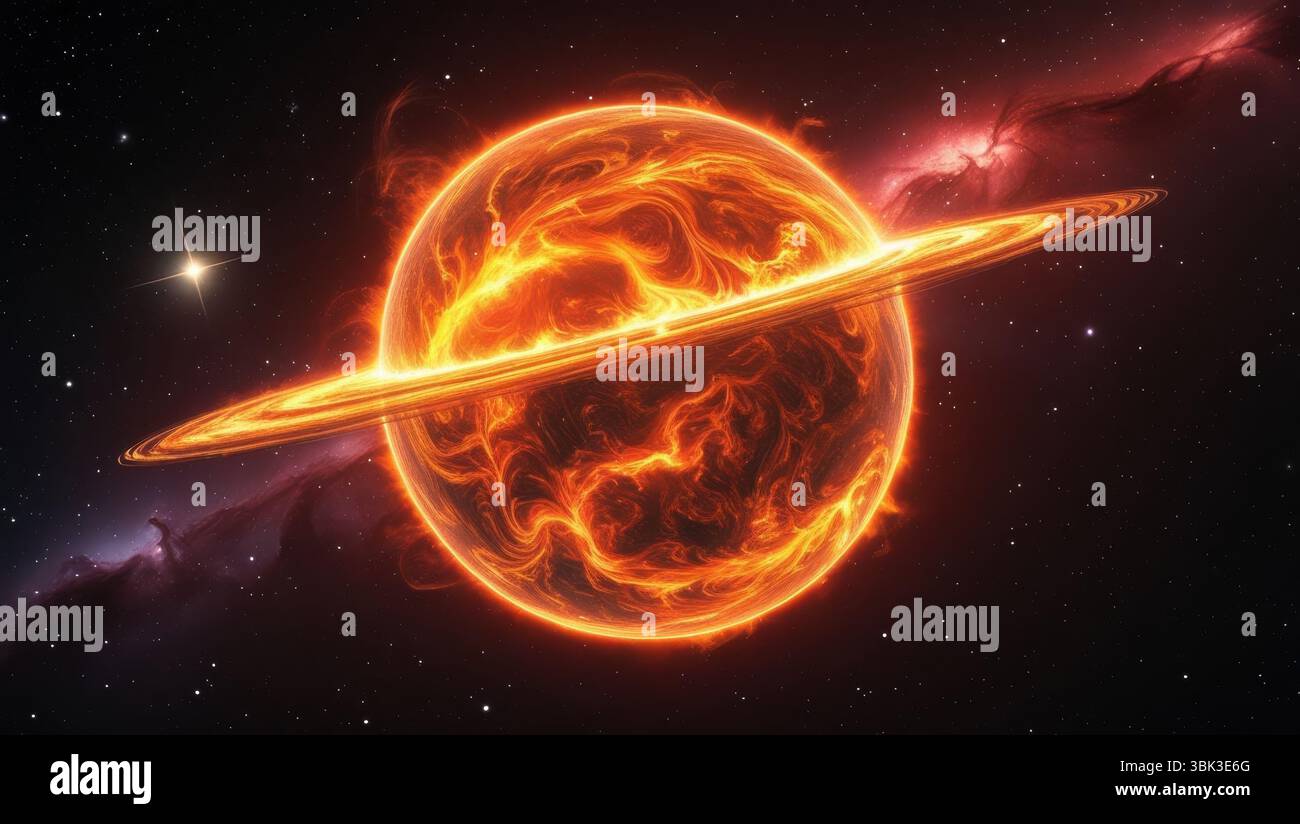 Celestial Inferno — Cosmic Fireball in Deep Space Stock Photo - Alamy