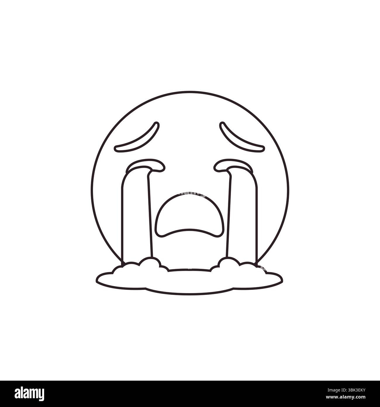 crying face cry emoji symbol sign icon vector illustration sad Stock ...