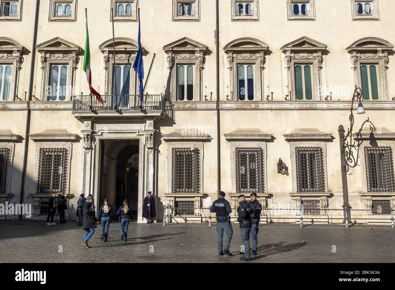 Chigi Palace, Rome, seat of the Council of Ministers and official ...