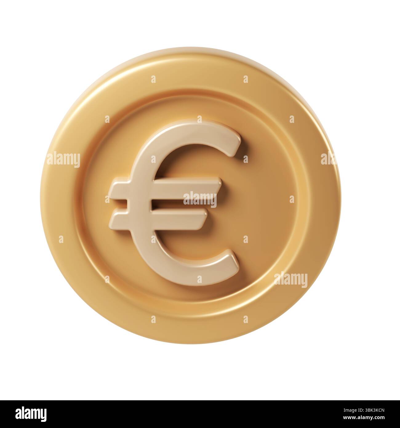 Golden 3d render icon financial coin spinning, metallic design gleaming ...