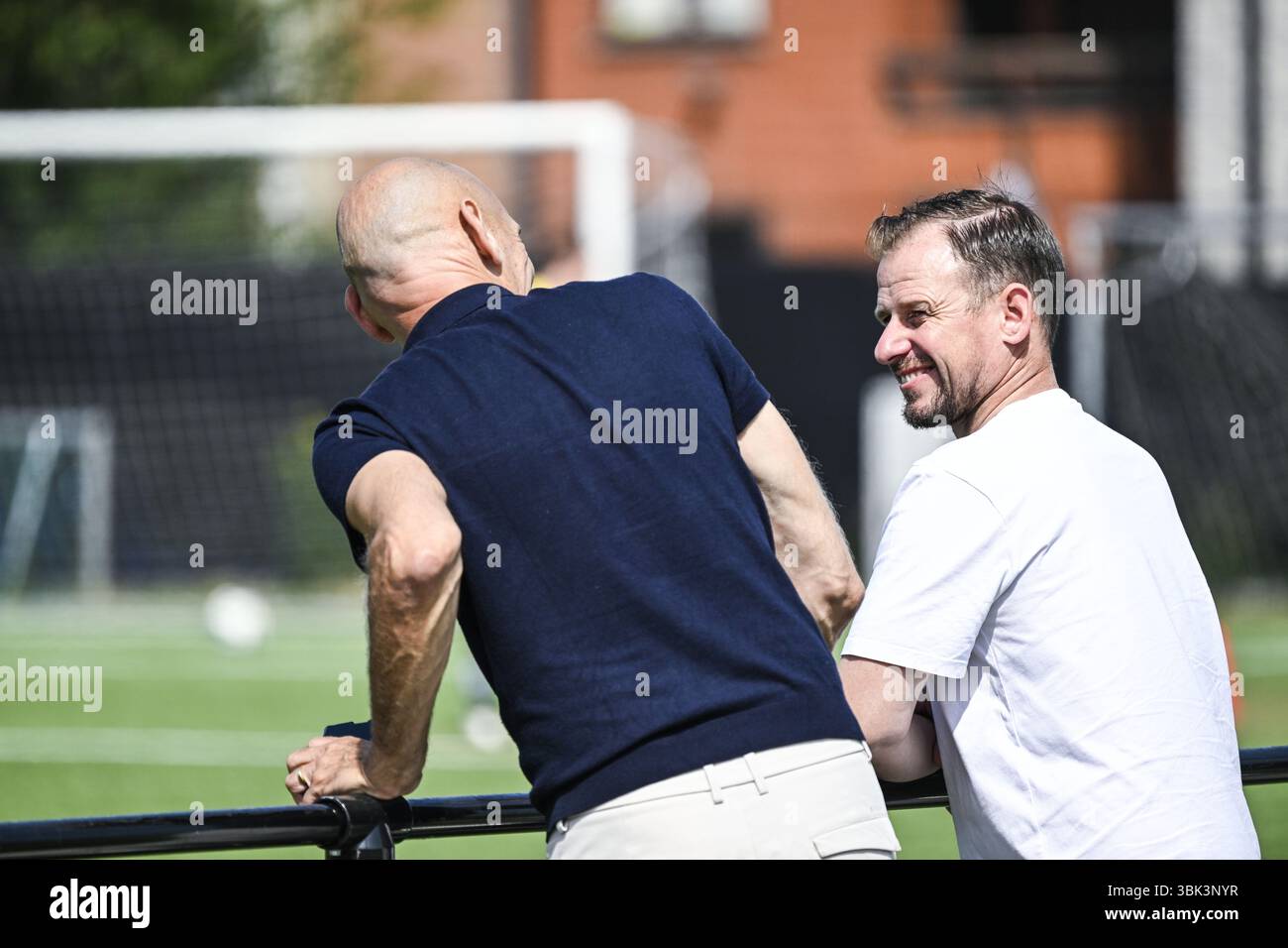 Mechelen's Director of Football Jurgen Streppel and Mechelen's Tom ...