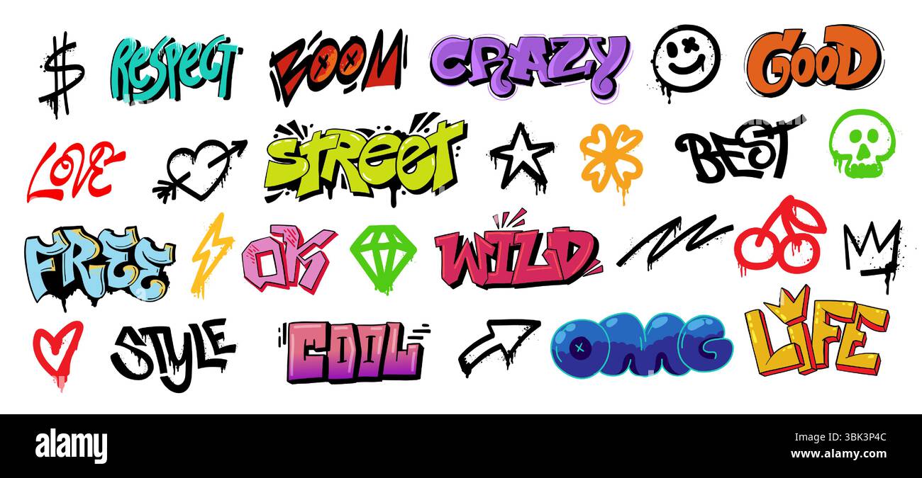 Stickers on urban art Stock Vector Images - Alamy