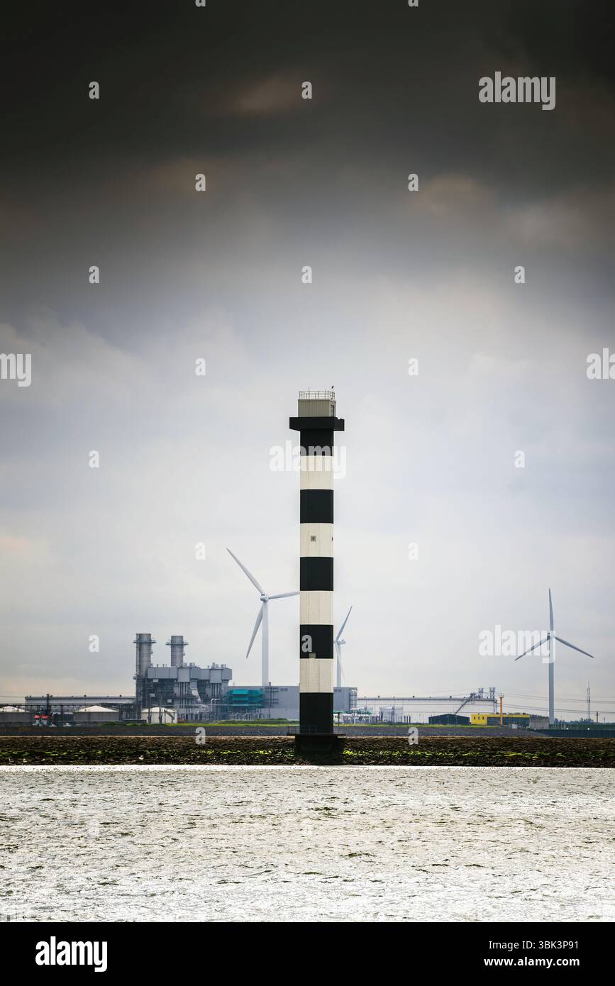 Industrial lighthouse standing on the factory shore Stock Photo - Alamy