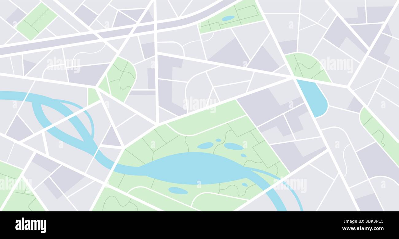 City street map. Urban top view with roads and buildings, navigation ...