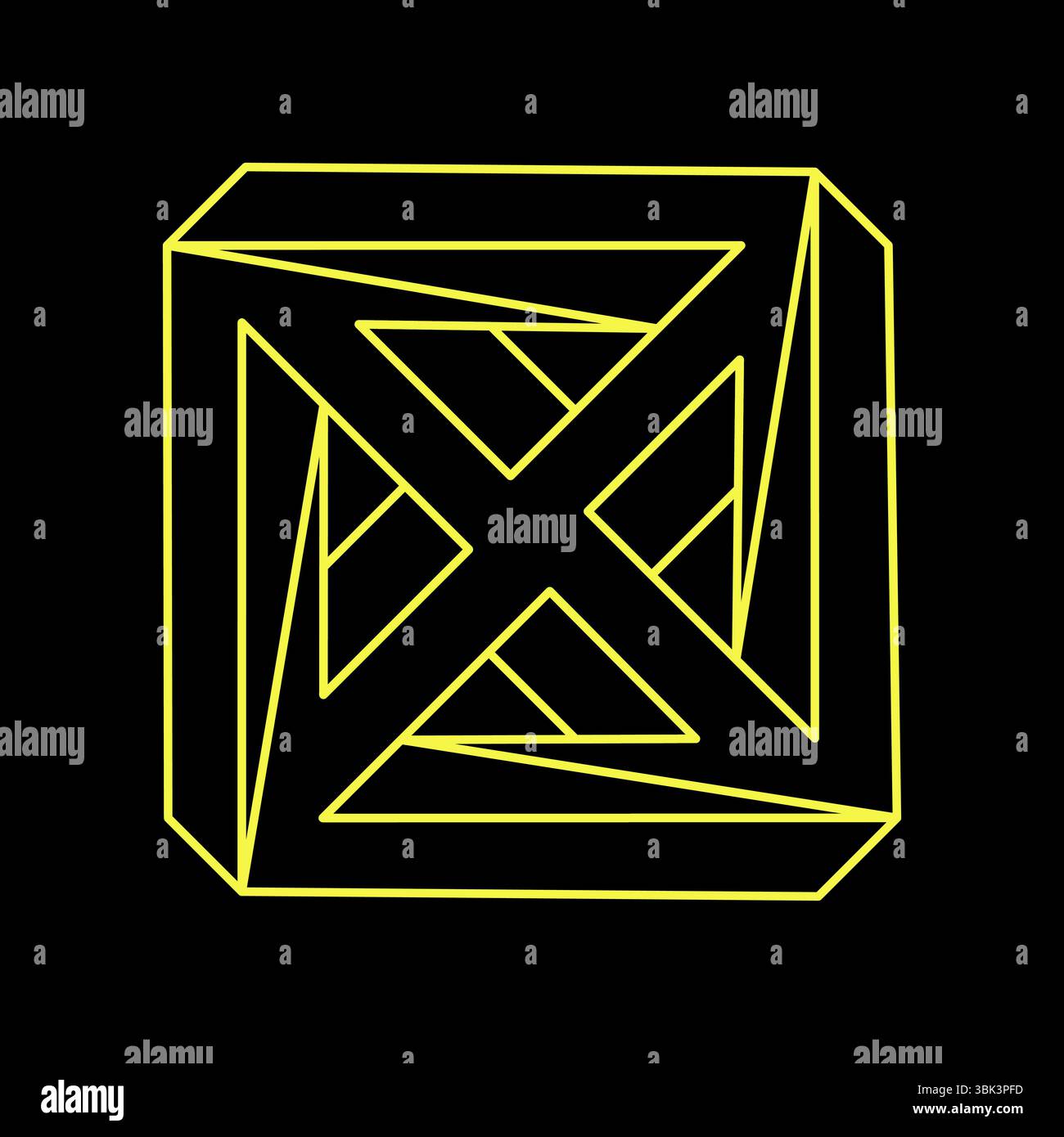 Impossible shapes. Sacred geometry. Optical illusion figure. Abstract ...