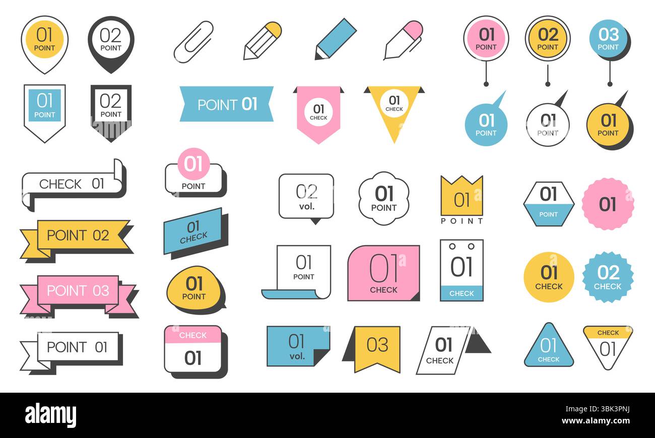 List point element. Minimalistic title frame, abstract simple ...