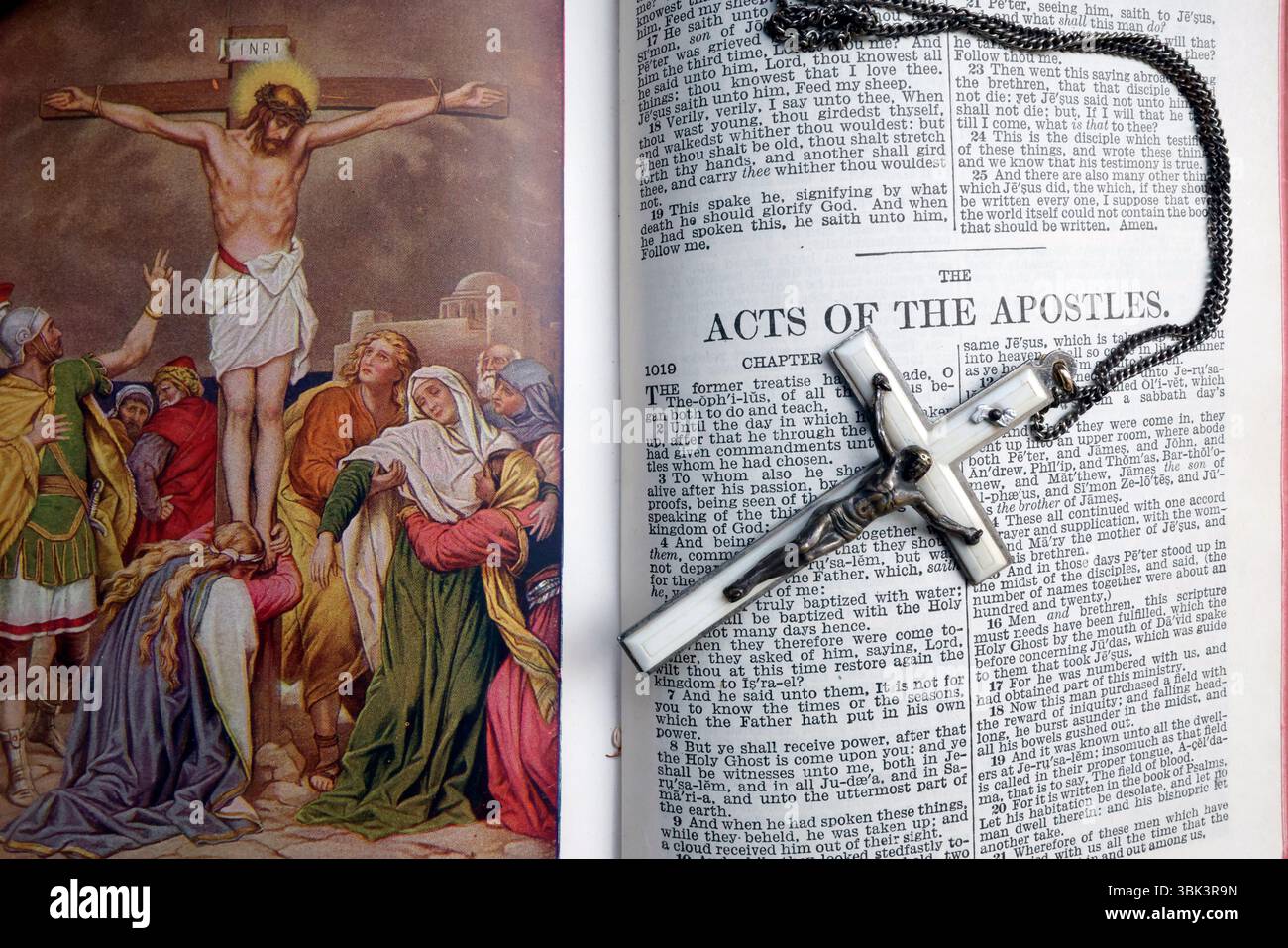 Crucifix and Illustrated Bible. The Crucifixion and the Acts of the ...