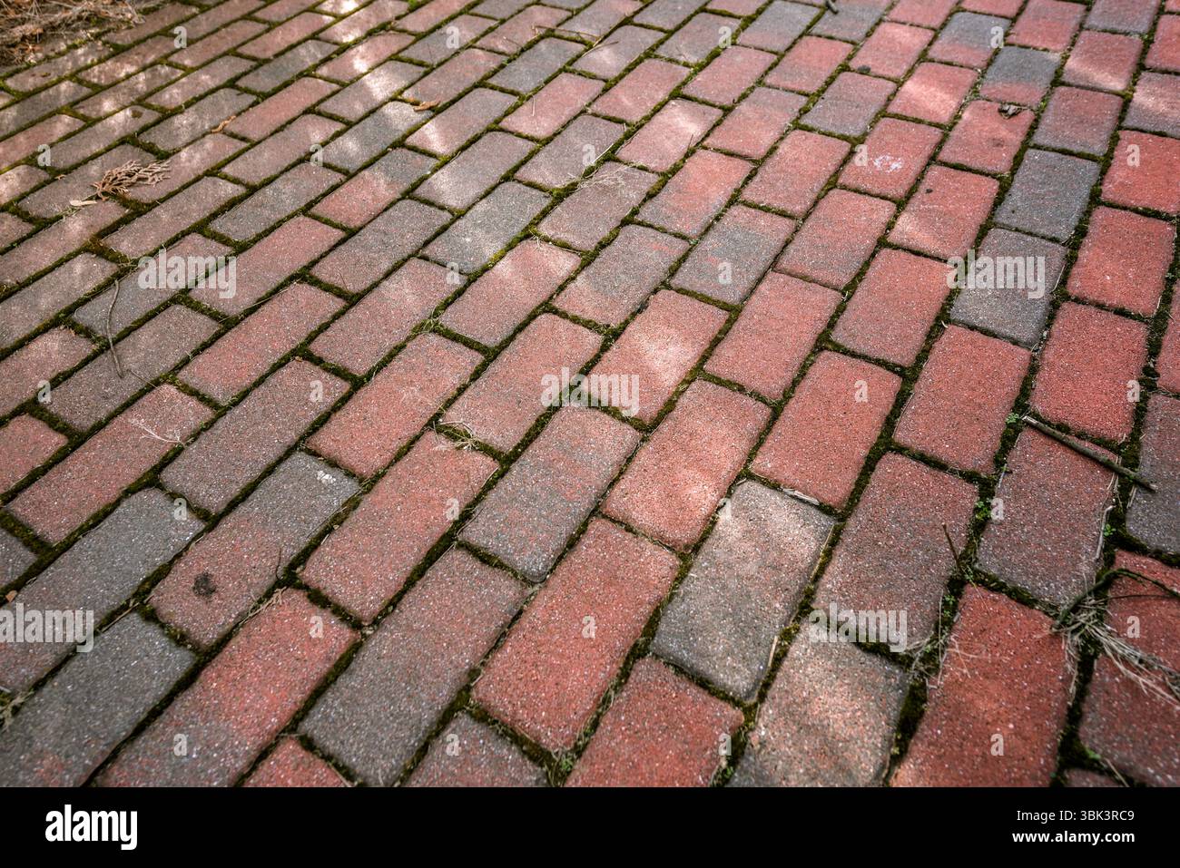 Stone sidewalk closeup photo with red stones hi-res stock photography ...