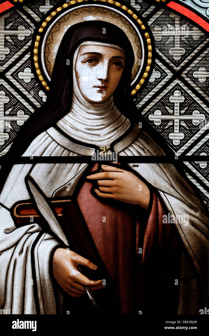 Assumption church. Stained glass. Saint Therese of the Child Jesus and ...