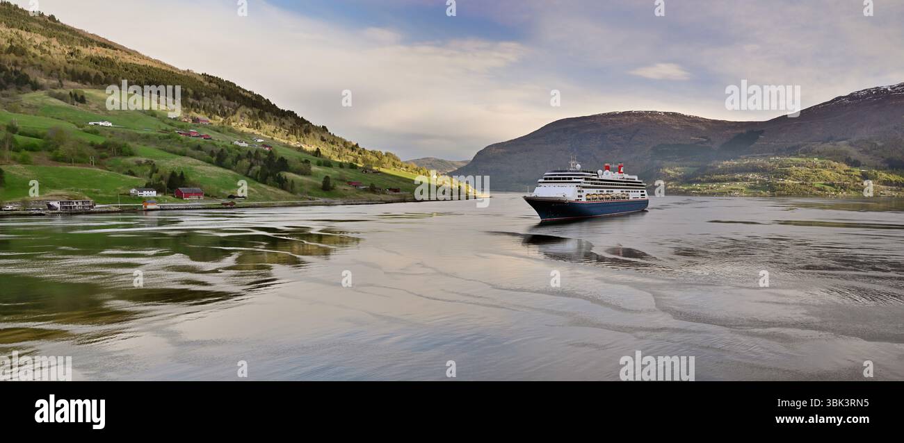 Fred Olsen cruise ship Bolette anchored in the Nordfjord at Olden in ...