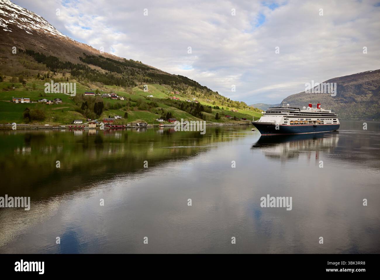Fred Olsen cruise ship Bolette anchored in the Nordfjord at Olden in ...