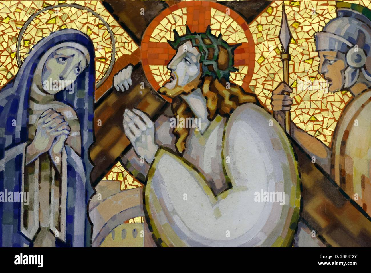 Way of the cross. 4th Station: Jesus meets his Mother Annecy. France ...
