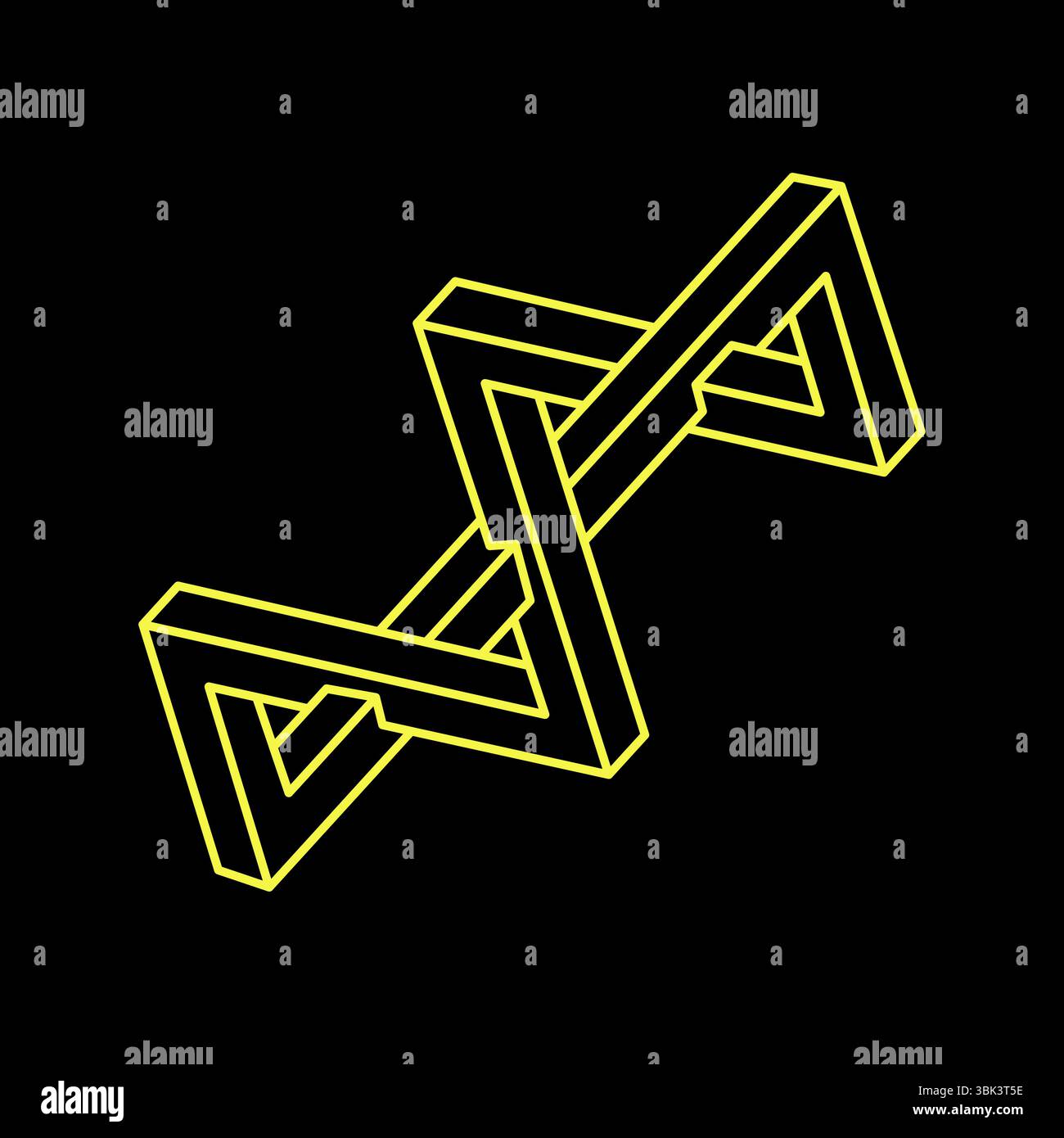 Impossible shape, optical illusion, vector. Optical art object ...