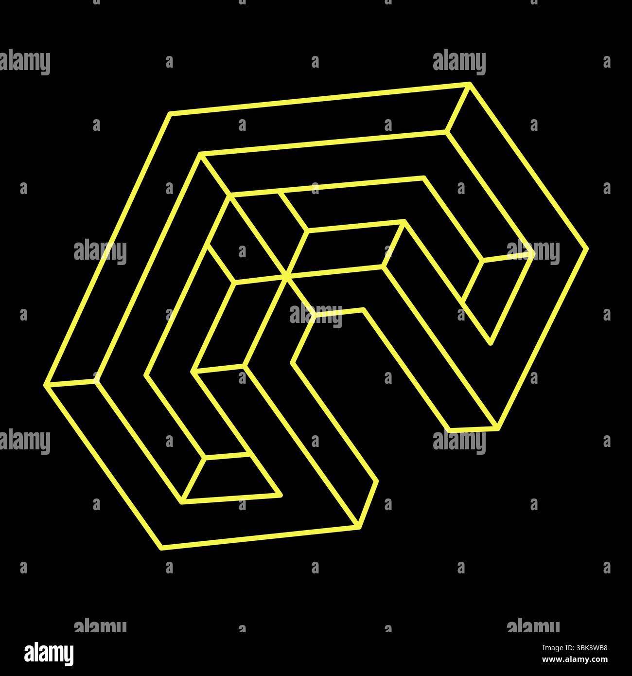 Impossible optical illusion shapes. Optical art object. Impossible ...
