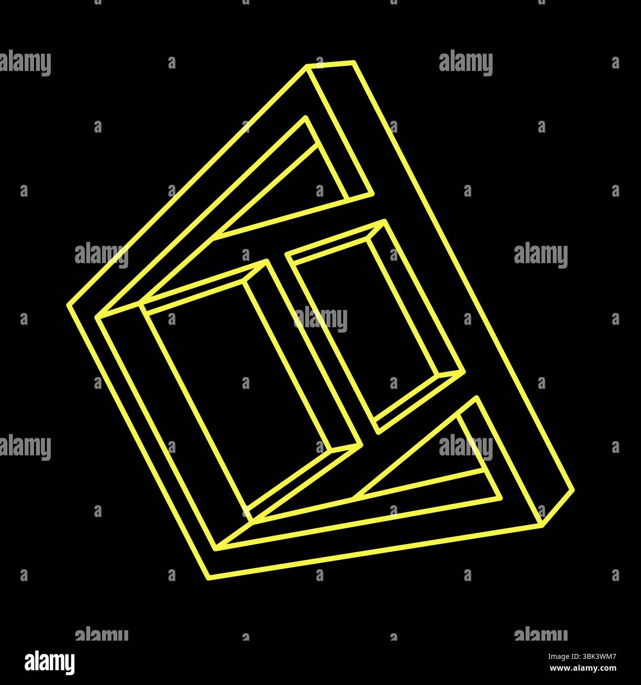 Optical illusion shapes. Impossible objects. Optical art figures. Line art. Geometry Stock ...