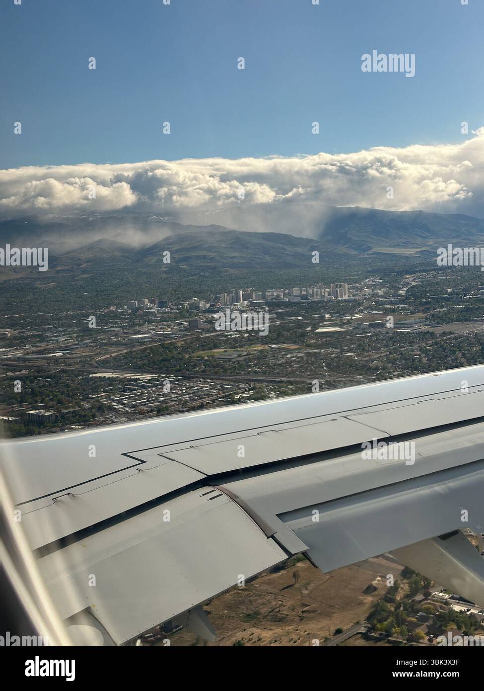 12 MAY 2025 - Reno, NV, USA - A plane landing into Reno airport with ...
