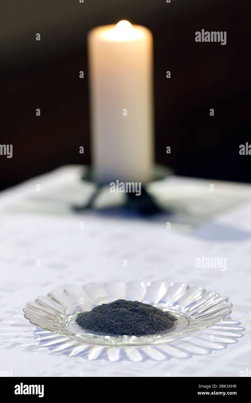 Catholic mass. Ash wednesday celebration : the first day of Lent. Ashes ...
