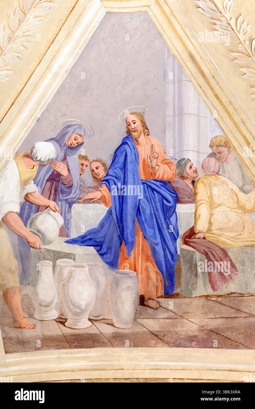 Saint Jean Baptiste church. The marriage feast at Cana. The first ...
