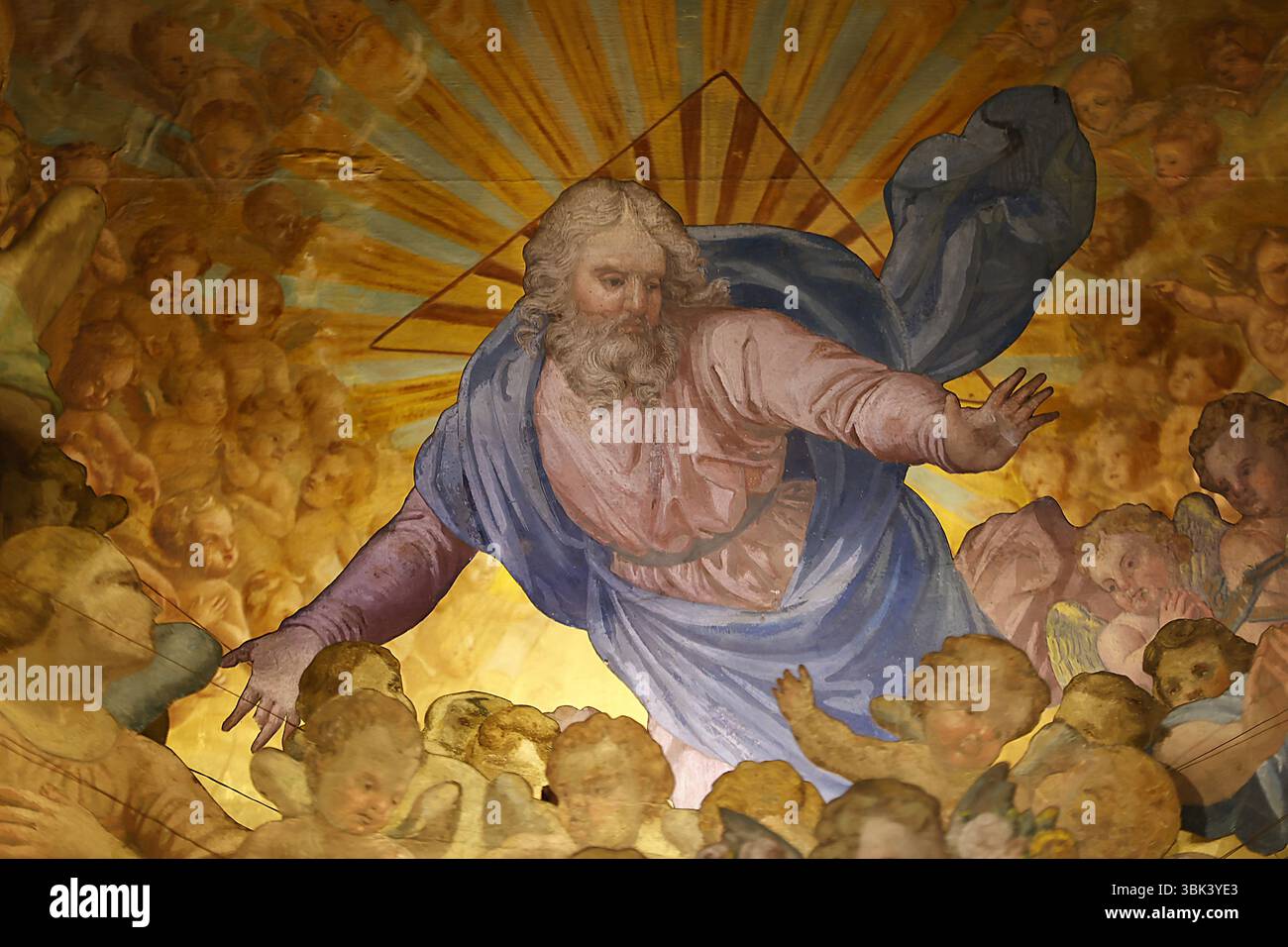 Santa Maria in Aracoeli basilica, Rome, Italy. Fresco. God in heaven ...