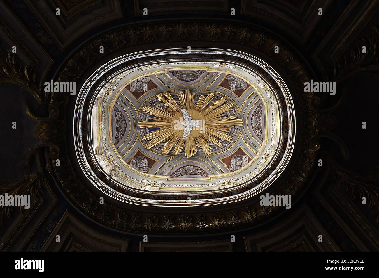 Santo Sacramento al Tritone oratory, Rome, Italy. Holy Ghost dove ...
