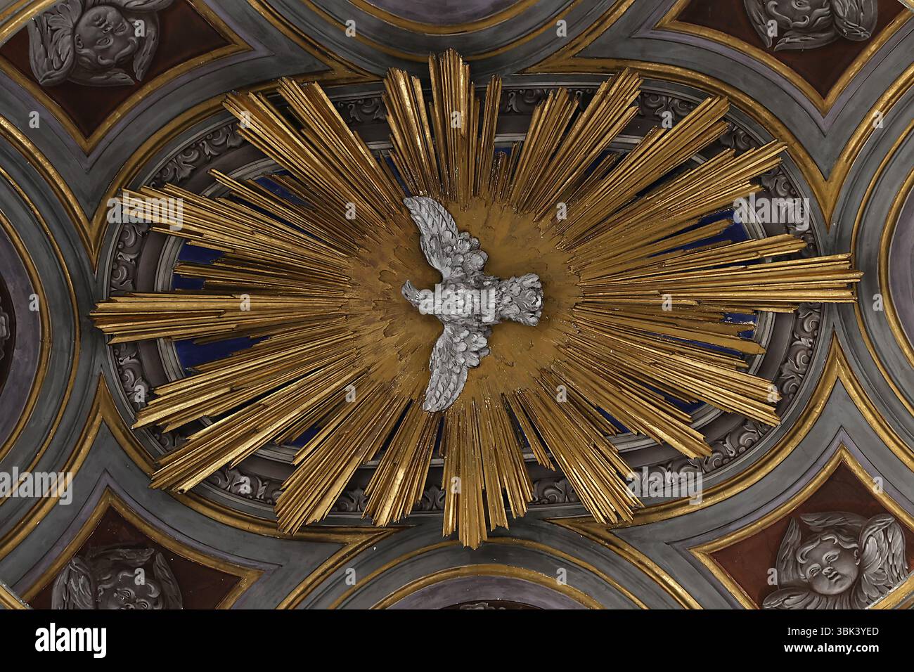 Santo Sacramento al Tritone oratory, Rome, Italy. Holy Ghost dove ...