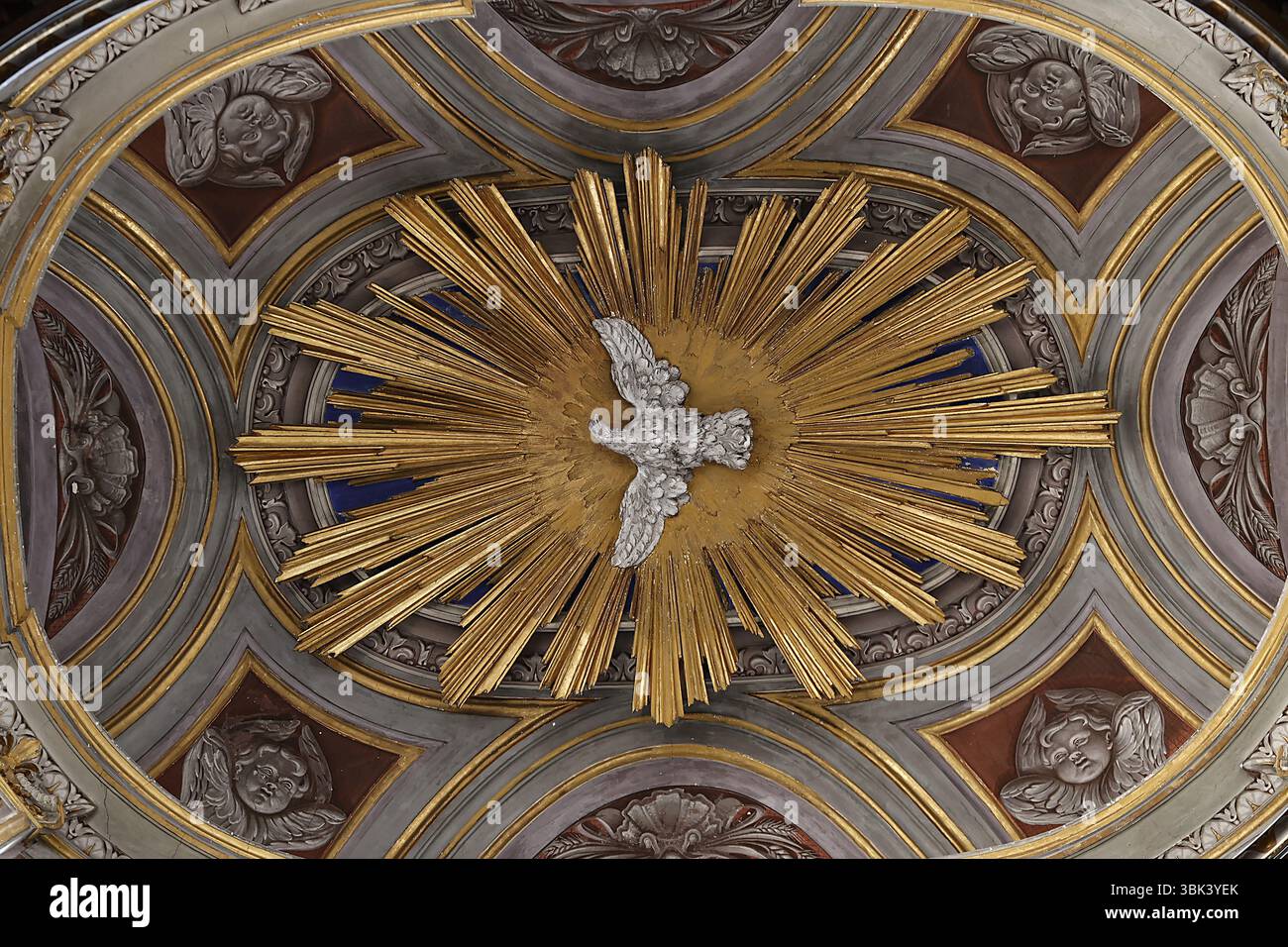 Santo Sacramento al Tritone oratory, Rome, Italy. Holy Ghost dove ...