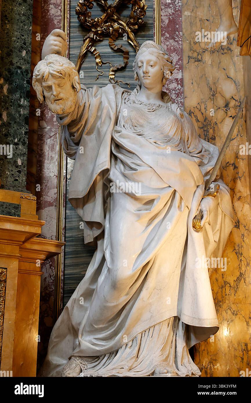Church of Saints Ambrogio & Carlo, Rome, Italy. Statue depicting Judith ...